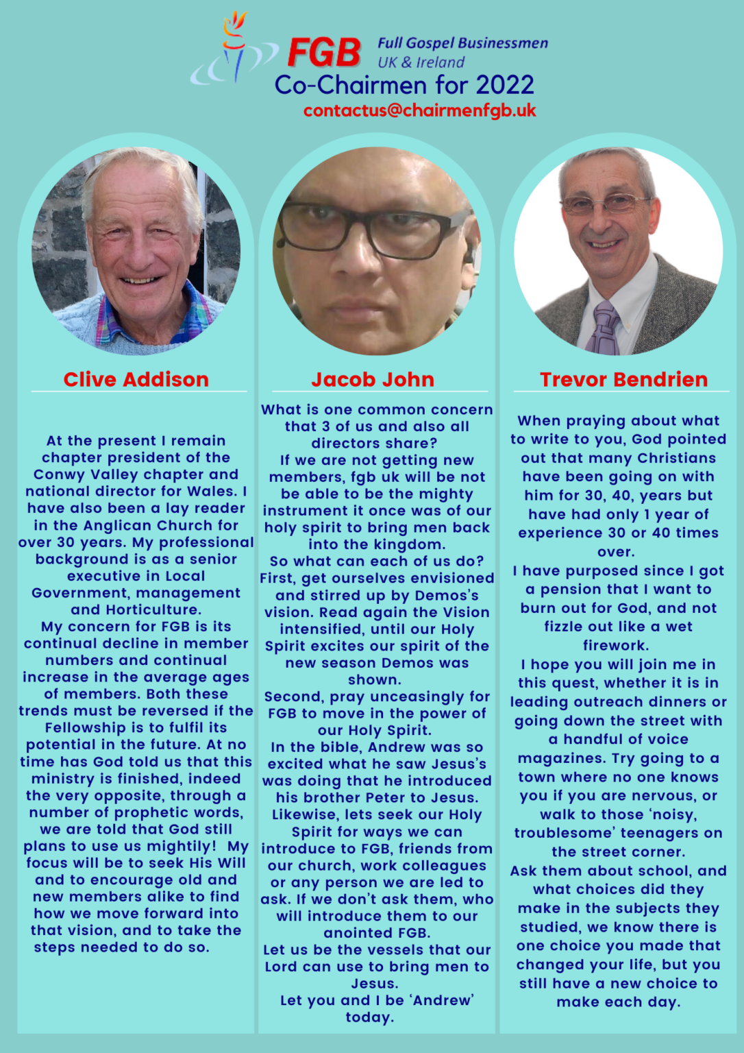 Welcome from FGB Chairmen - FGB