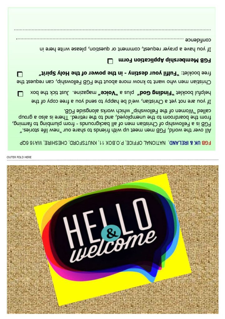 FGB Welcome Cards (PACK OF 10) - FGB